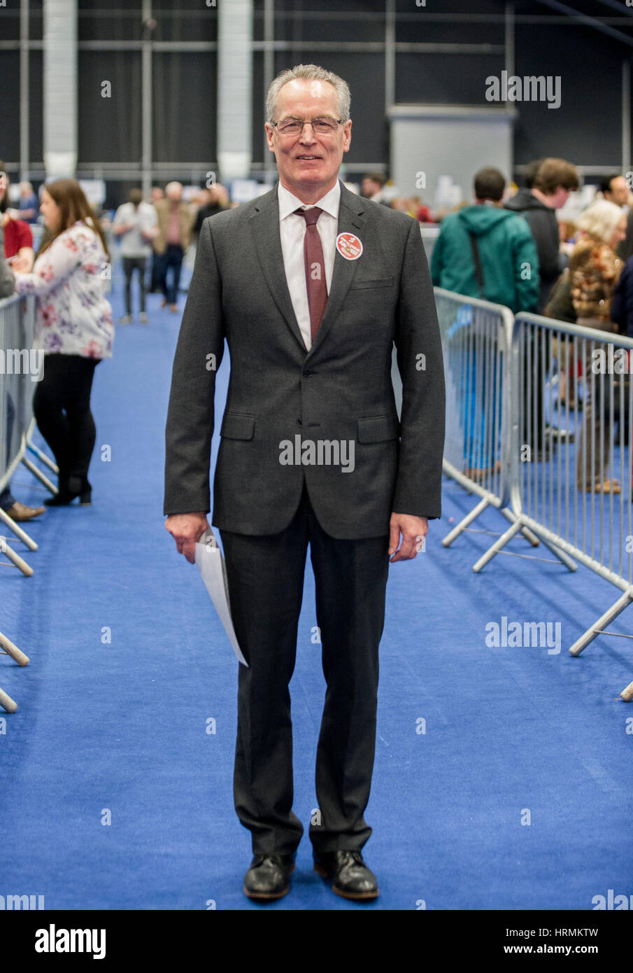 Sinn fein candidate gerry kelly main belfast count centre hi-res stock ...