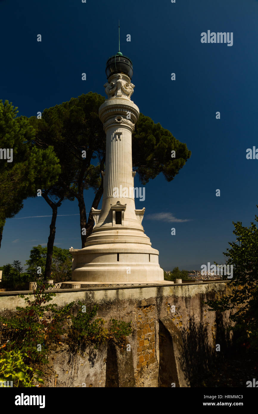 Lighthouse of Gianicolo or Janiculum built by Manfredo Manfredi on hill ...