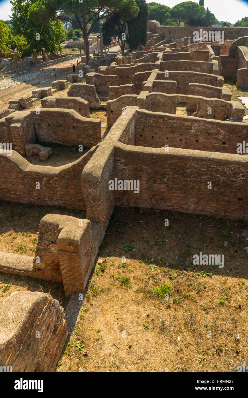 Roman building ruins at Ostia Antica, roman city. Rome in Italy Stock ...