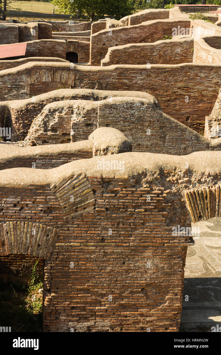 Roman building ruins at Ostia Antica, roman city. Rome in Italy Stock ...