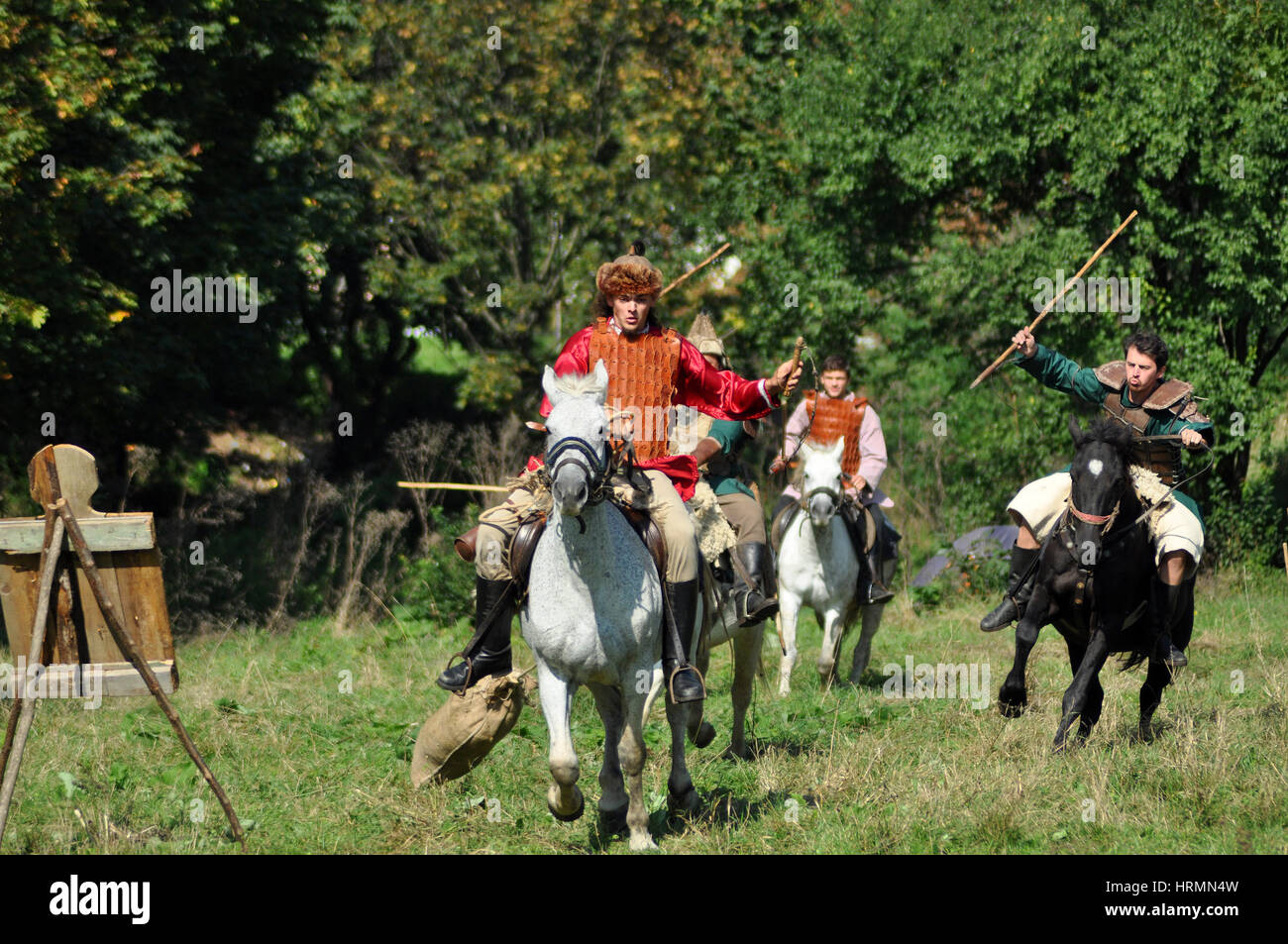 CLUJ-NAPOCA, ROMANIA - OCTOBER 3: Members of Eagles of Calata Nomadic ...
