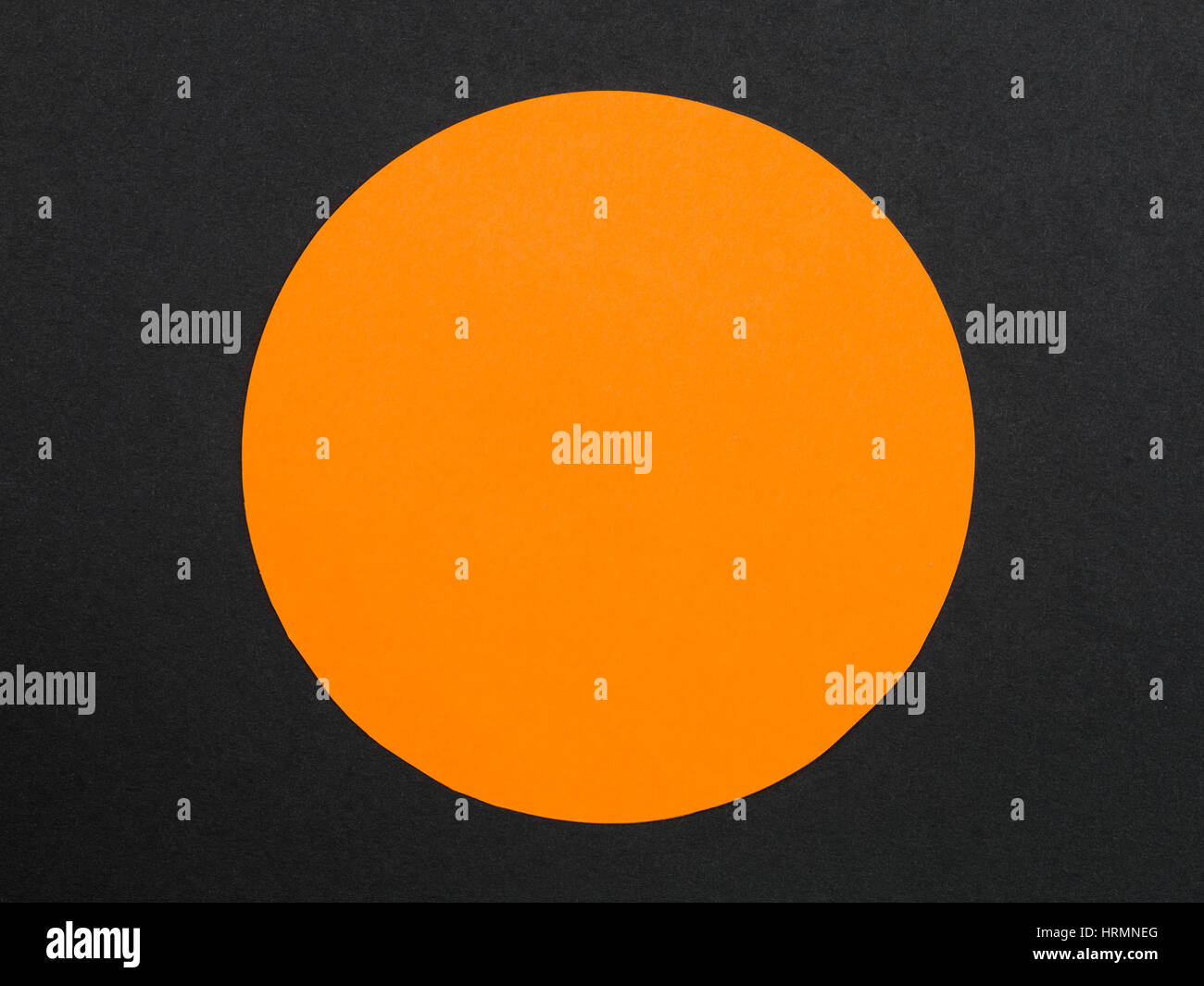 Solid Orange Disc or Circle Against a Black Background With Copy Space ...