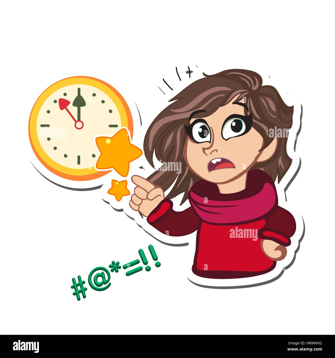 Cartoon illustration running alarm clock hi-res stock photography and ...