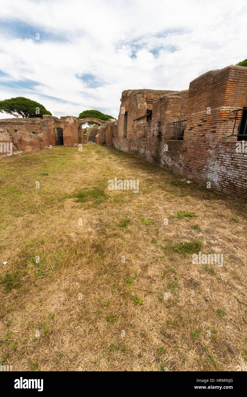 Roman building ruins at Ostia Antica, roman city. Rome in Italy Stock ...