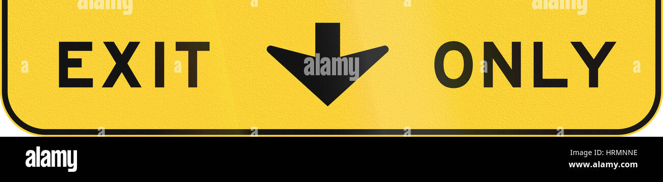 United States MUTCD road sign - Exit only Stock Photo - Alamy