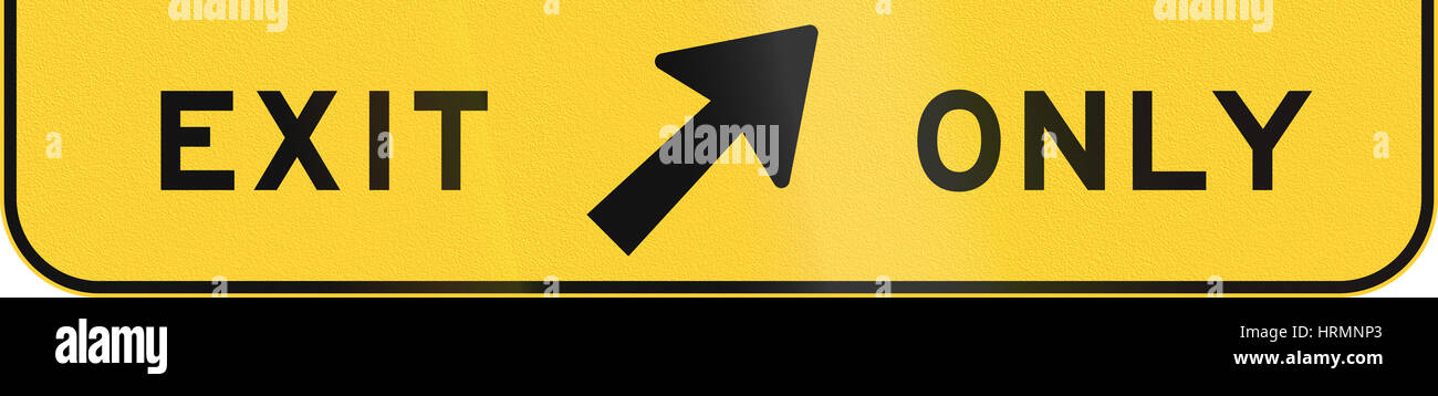 United States MUTCD road sign - Exit only Stock Photo - Alamy