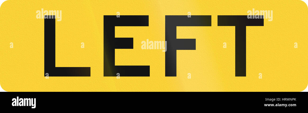 United States MUTCD road sign - Left Stock Photo - Alamy