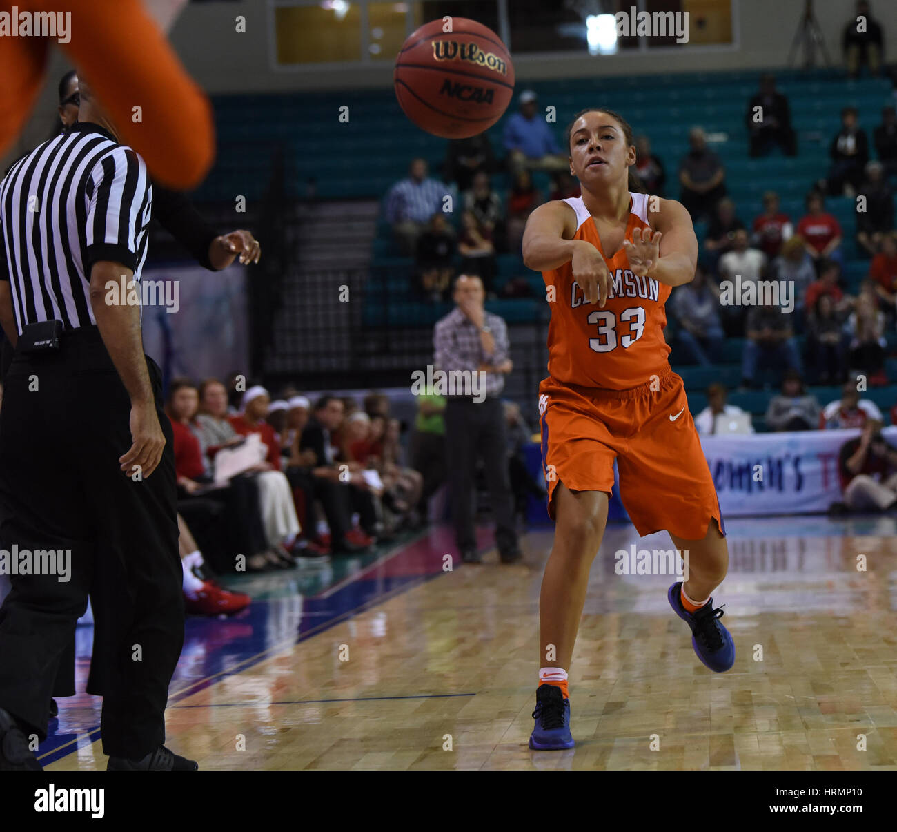 CONWAY, SC - MARCH 02: Clemson Lady Tigers guard Alexis Carter (33 ...