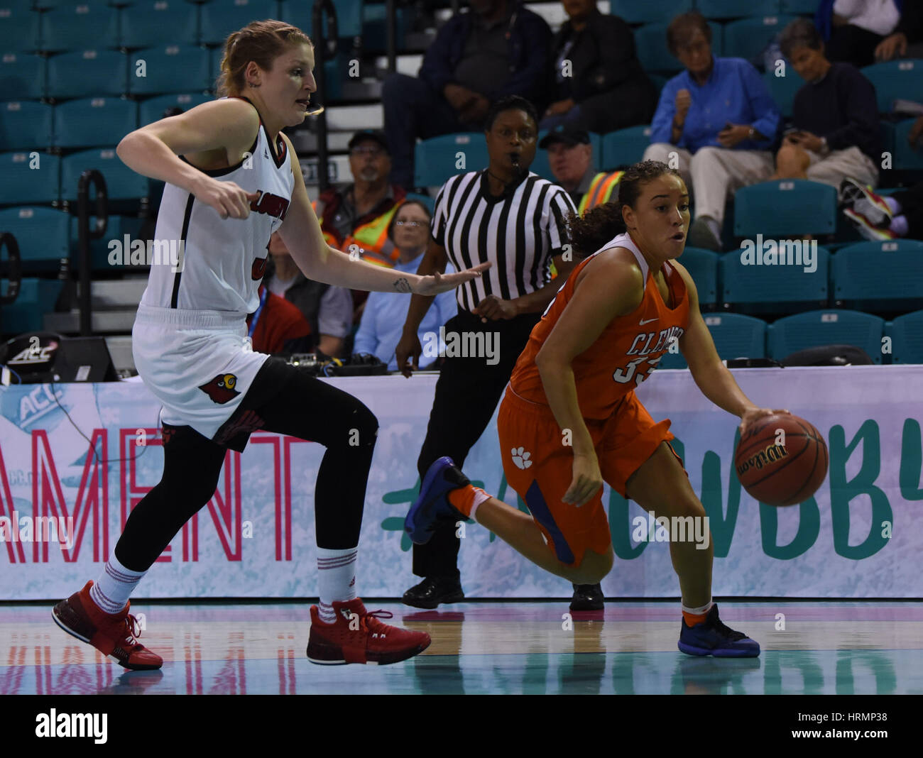 CONWAY, SC - MARCH 02: Clemson Lady Tigers guard Alexis Carter (33 ...