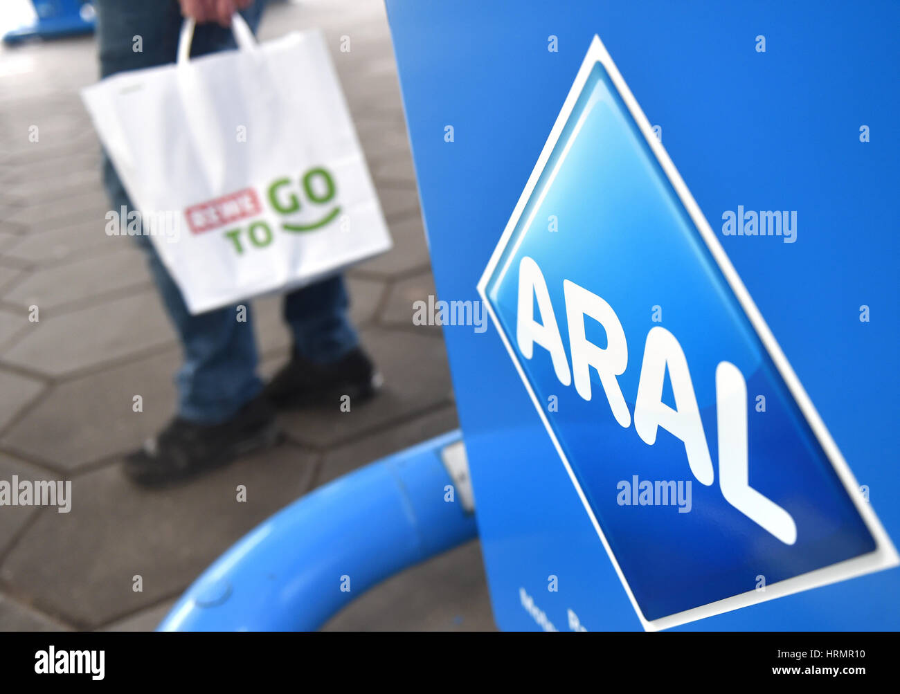 Bochum, Germany. 2nd Mar, 2017. View of an Aral gas station with a ...