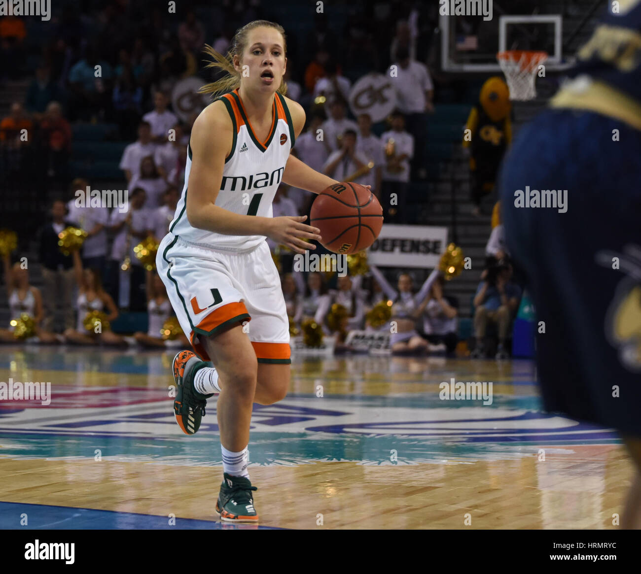 CONWAY, SC - MARCH 02: Miami (FL) Hurricanes guard Laura Cornelius (1 ...