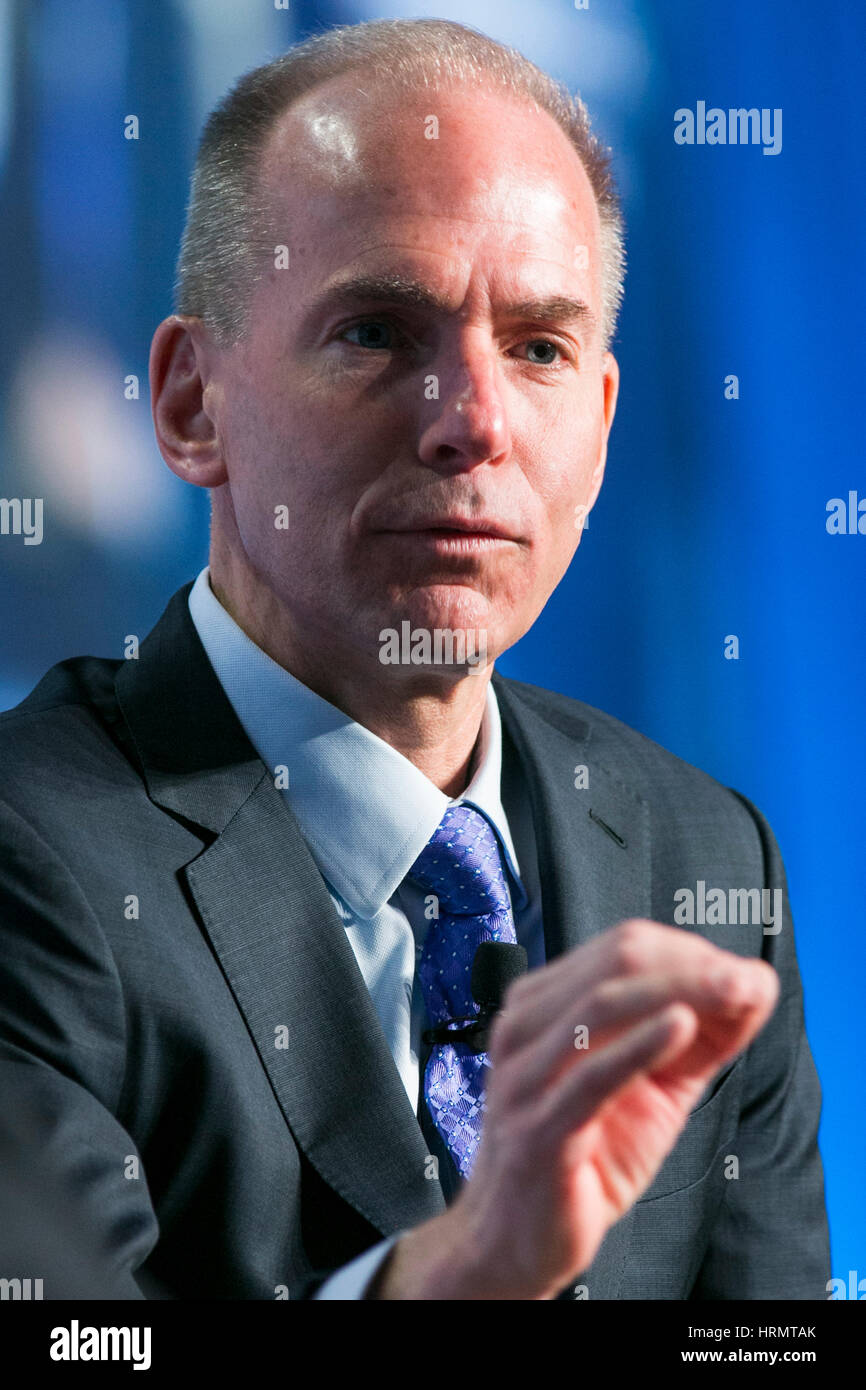 Washington DC, USA. 2nd March 2017. Dennis Muilenburg, Chairman ...