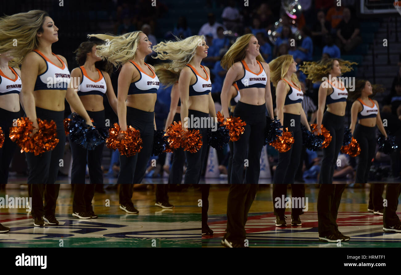 CONWAY, SC - MARCH 02: The Syracuse Orange cheerleaders perform during ...