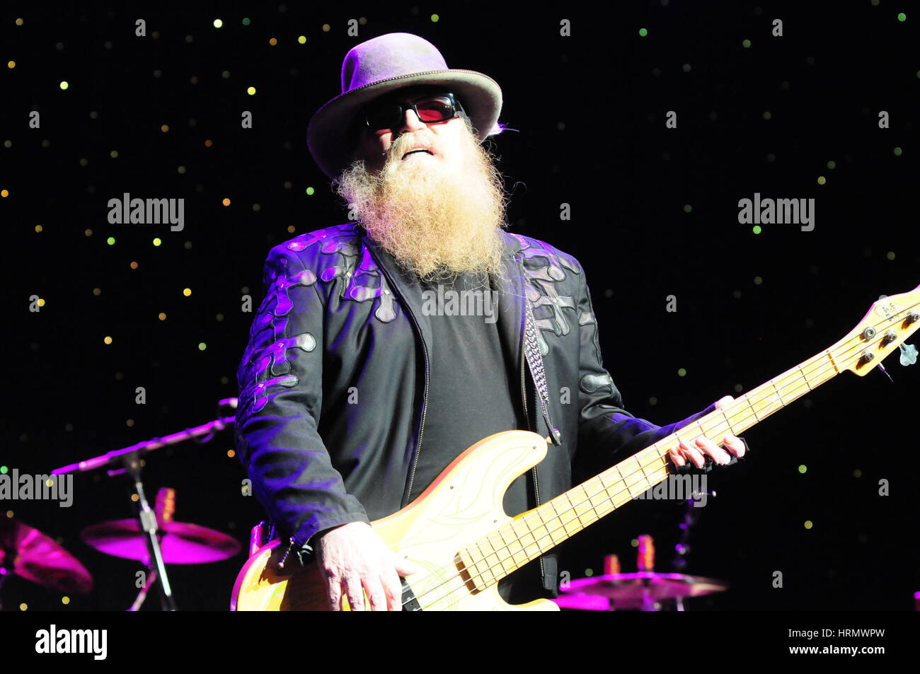 New York, New York, USA. 1st Mar, 2017. Dusty Hill of ZZ TOP performing ...