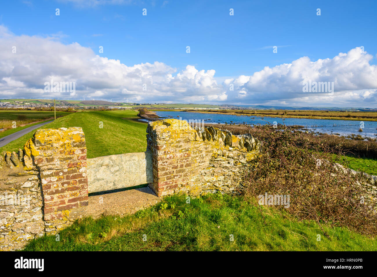 A stile on the Levee at Braunton Marsh, Braunton, Devon, England Stock ...
