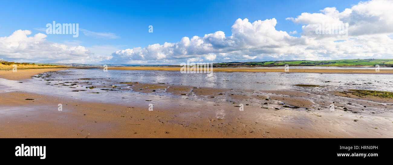 River Taw Estuary from shore at Braunton Marsh, Devon, England Stock ...