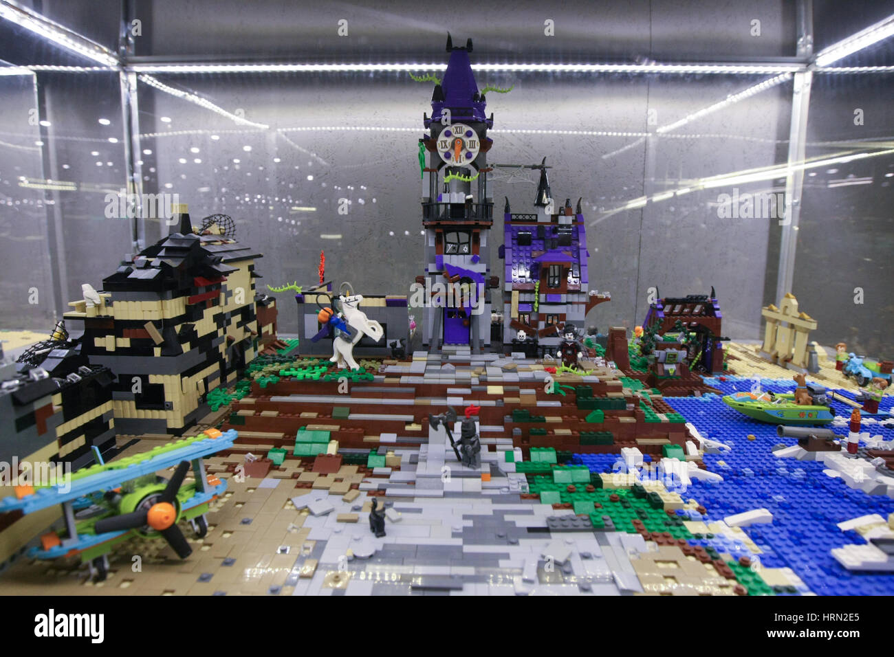 Gdansk, Poland. 03rd Mar, 2017. Model made with LEGO bricks is seen on ...