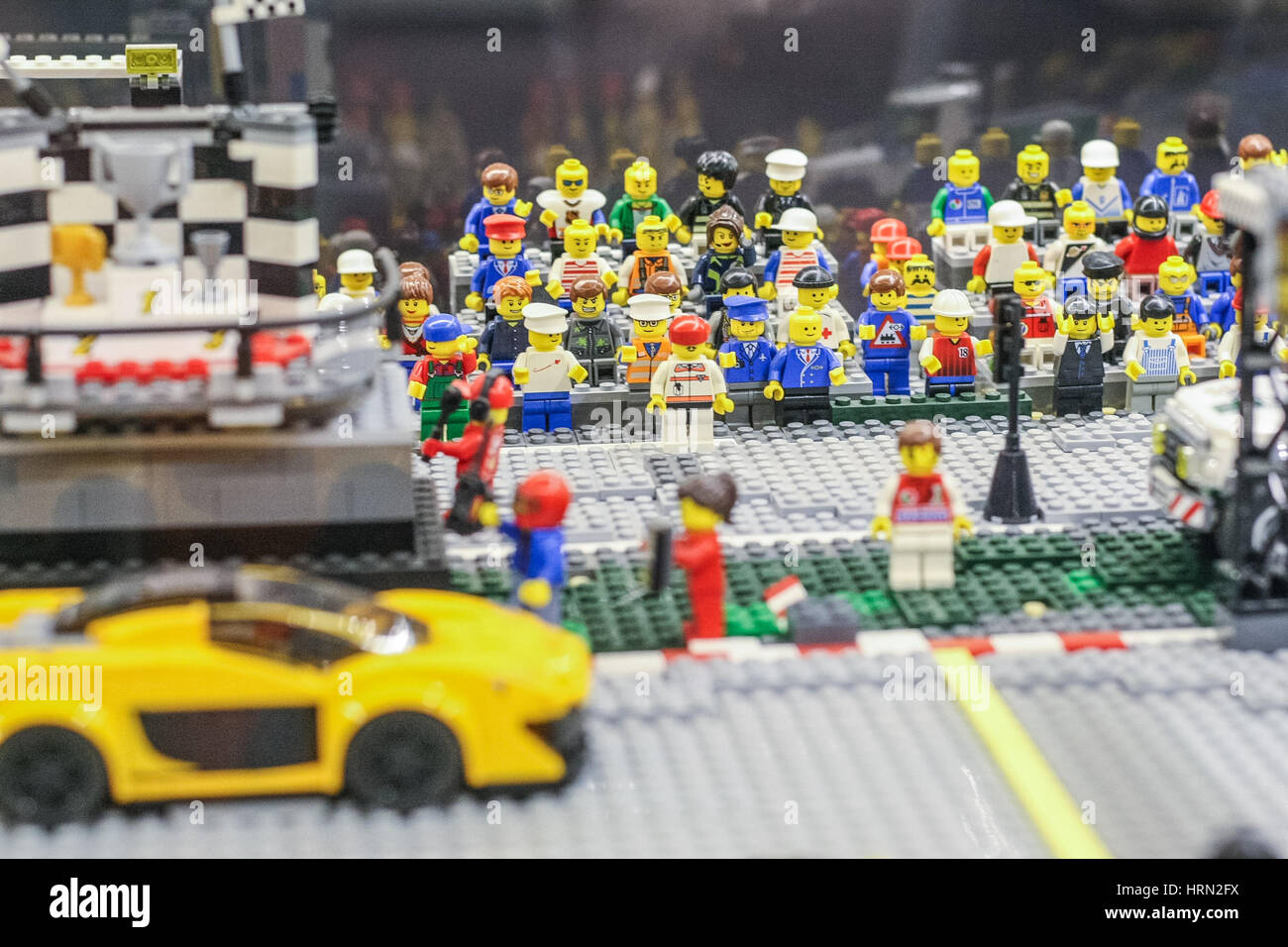 Gdansk, Poland. 03rd Mar, 2017. Racing track model made with LEGO ...