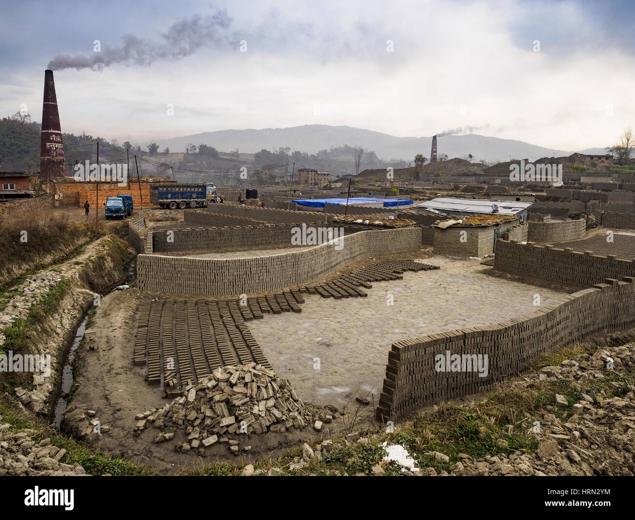 Bagmati, Central Development Region, Nepal. 3rd Mar, 2017. Brick ...