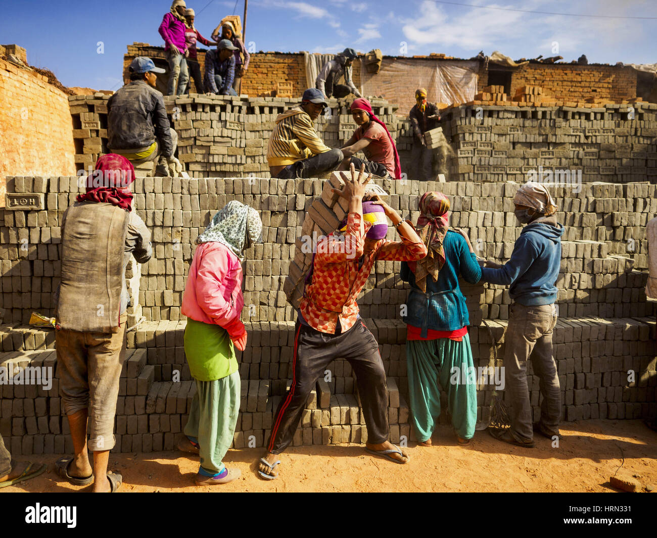 Kathmandu valley brick factory hi-res stock photography and images - Alamy