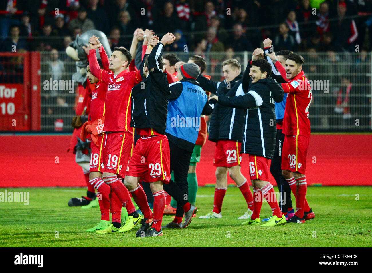 Berlin, Germany. 3rd Mar, 2017. Berlin's team celebrates after the 2nd ...
