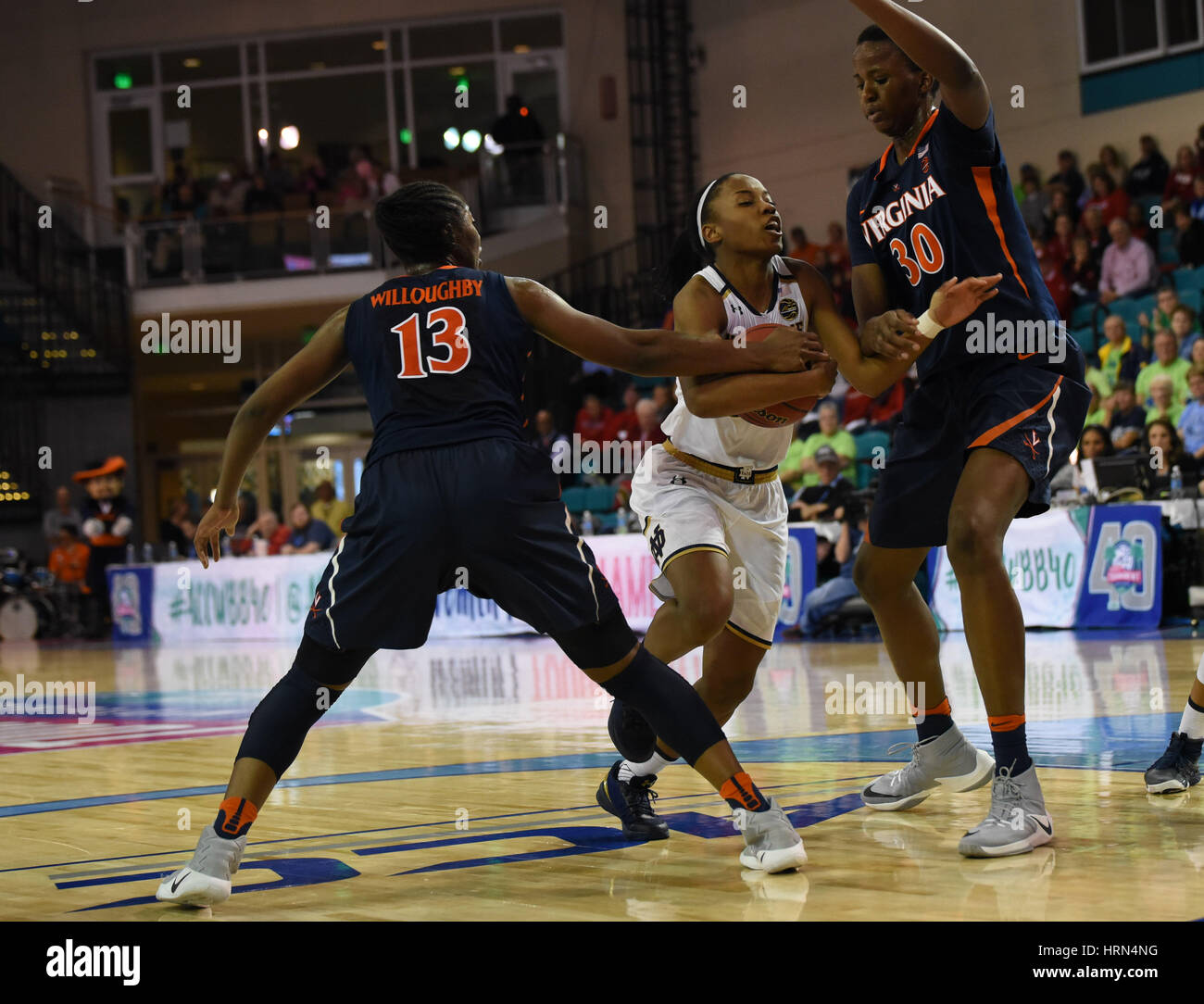 CONWAY, SC - MARCH 03: Notre Dame Fighting Irish guard Lindsay Allen ...