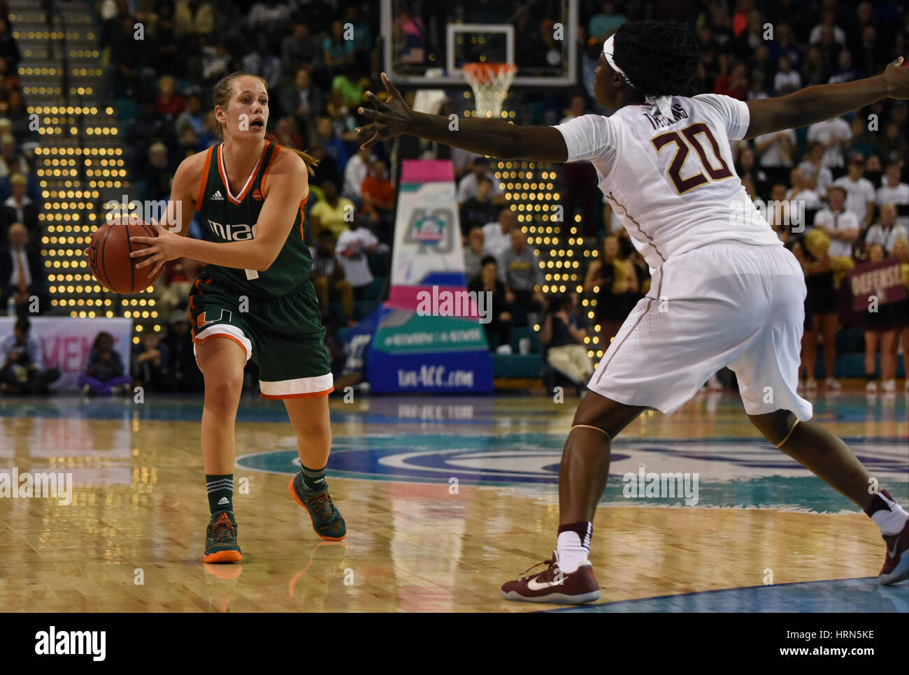 CONWAY, SC - MARCH 03: Miami (FL) Hurricanes guard Laura Cornelius (1 ...