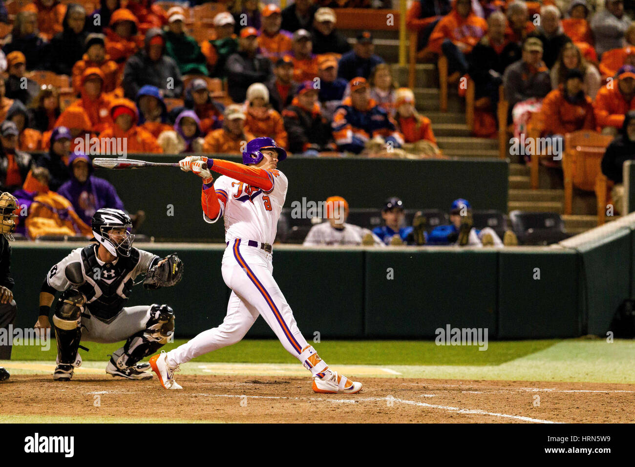 Clemson, SC, USA. 3rd Mar, 2017. Tigers first baseman Seth Beer (28 ...