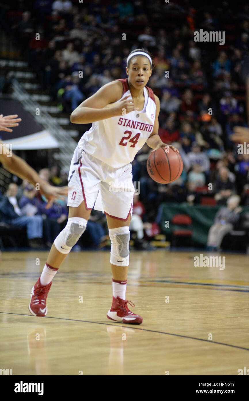 Seattle, WA, USA. 3rd Mar, 2017. Stanford's Erica McCall (24) in action ...