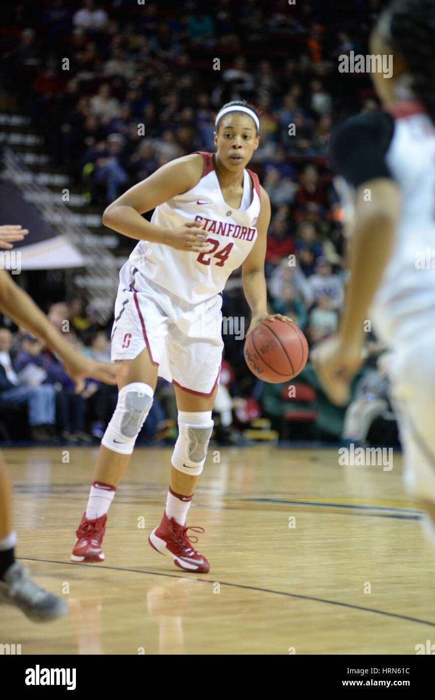 Seattle, WA, USA. 3rd Mar, 2017. Stanford's Erica McCall (24) in action ...