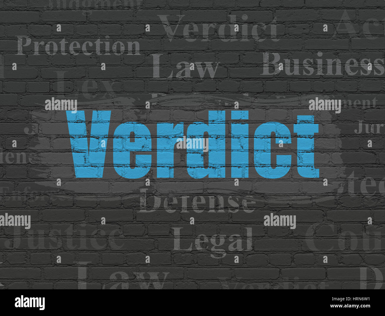 Law concept: Verdict on wall background Stock Photo - Alamy