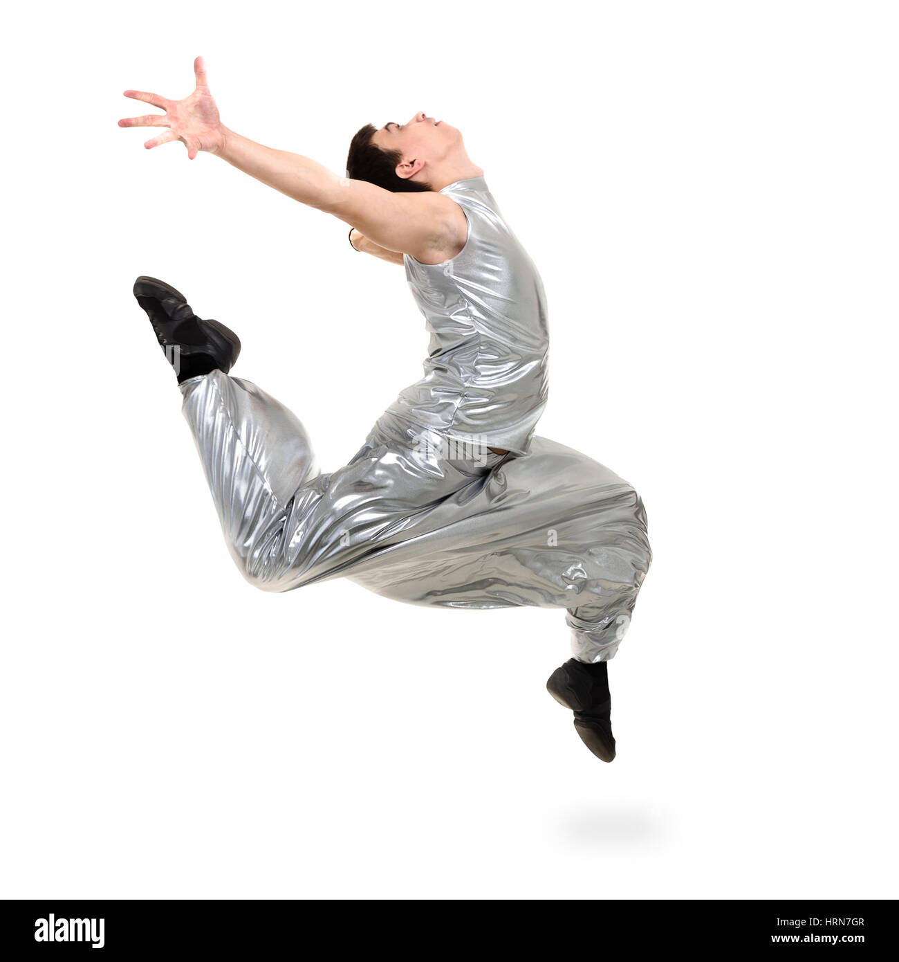 Disco dancer man showing some movements against isolated white ...