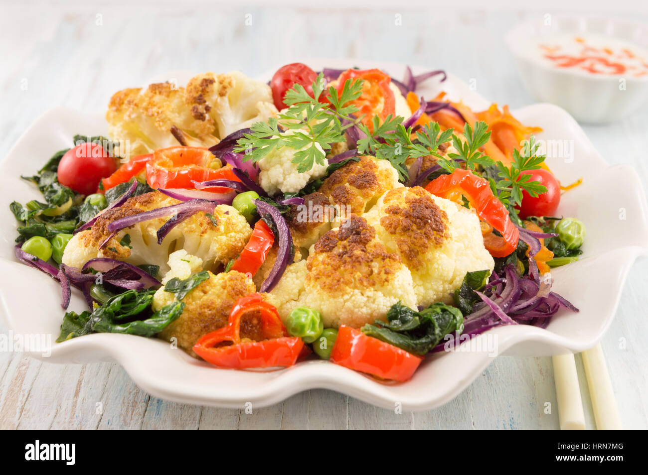 Colorful vegetable stir fry with cauliflower hi-res stock photography ...