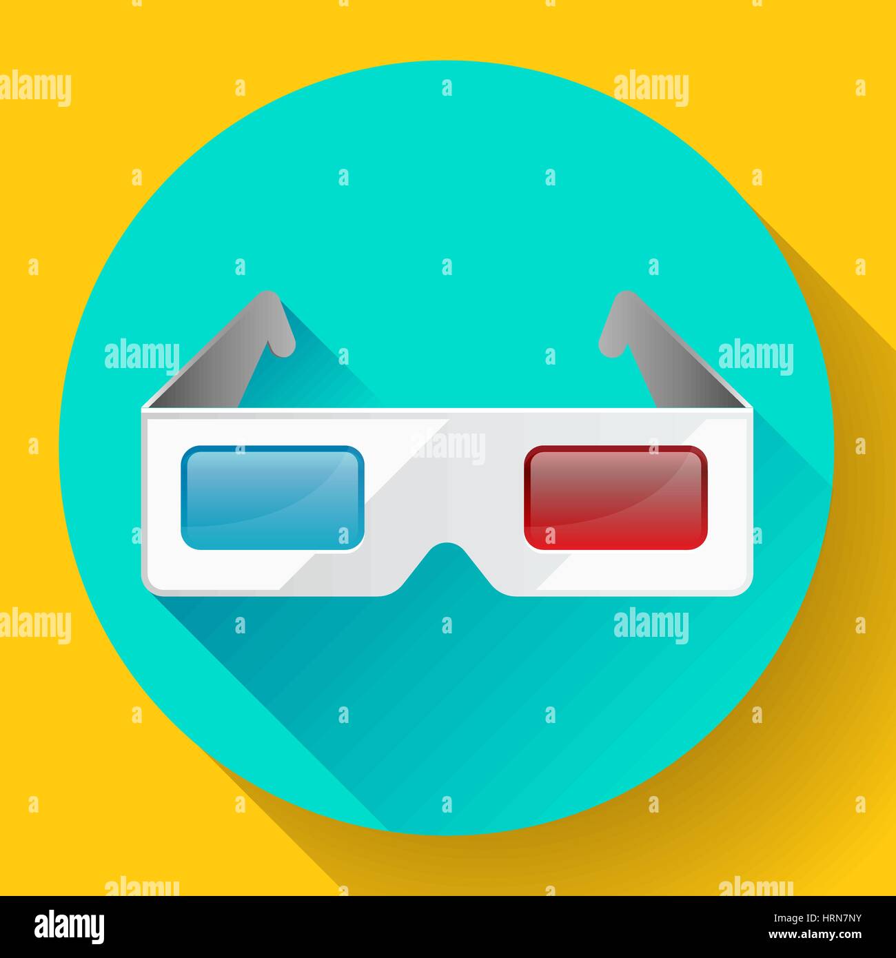 Flat anaglyph 3d glasses vector cinema icon. 3d glasses icon Stock ...