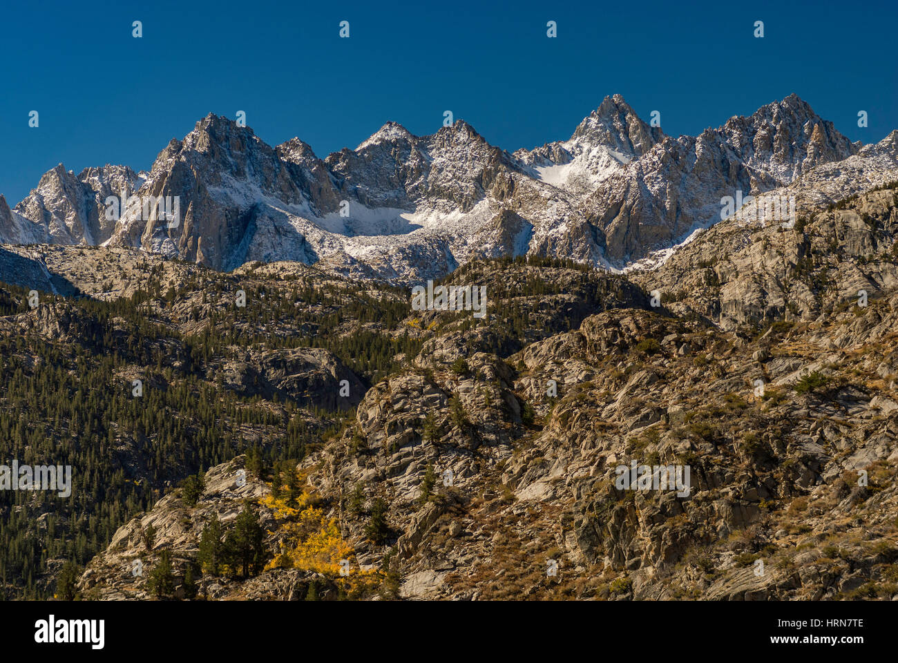 Picture Peak Mount Haeckel, Mount Wallace over Lake Sabrina Basin in ...