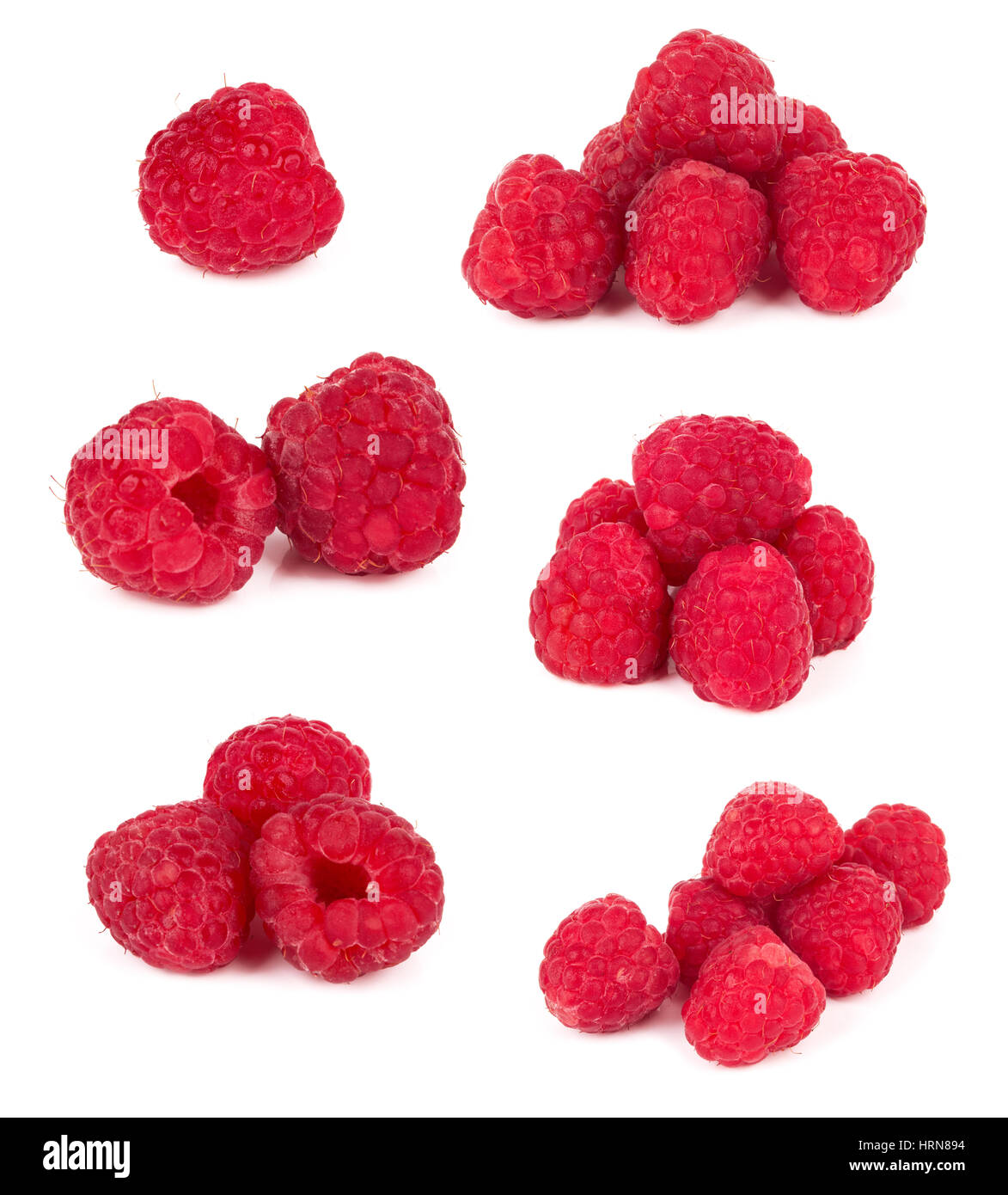 fresh ripe raspberries isolated on white background Stock Photo - Alamy