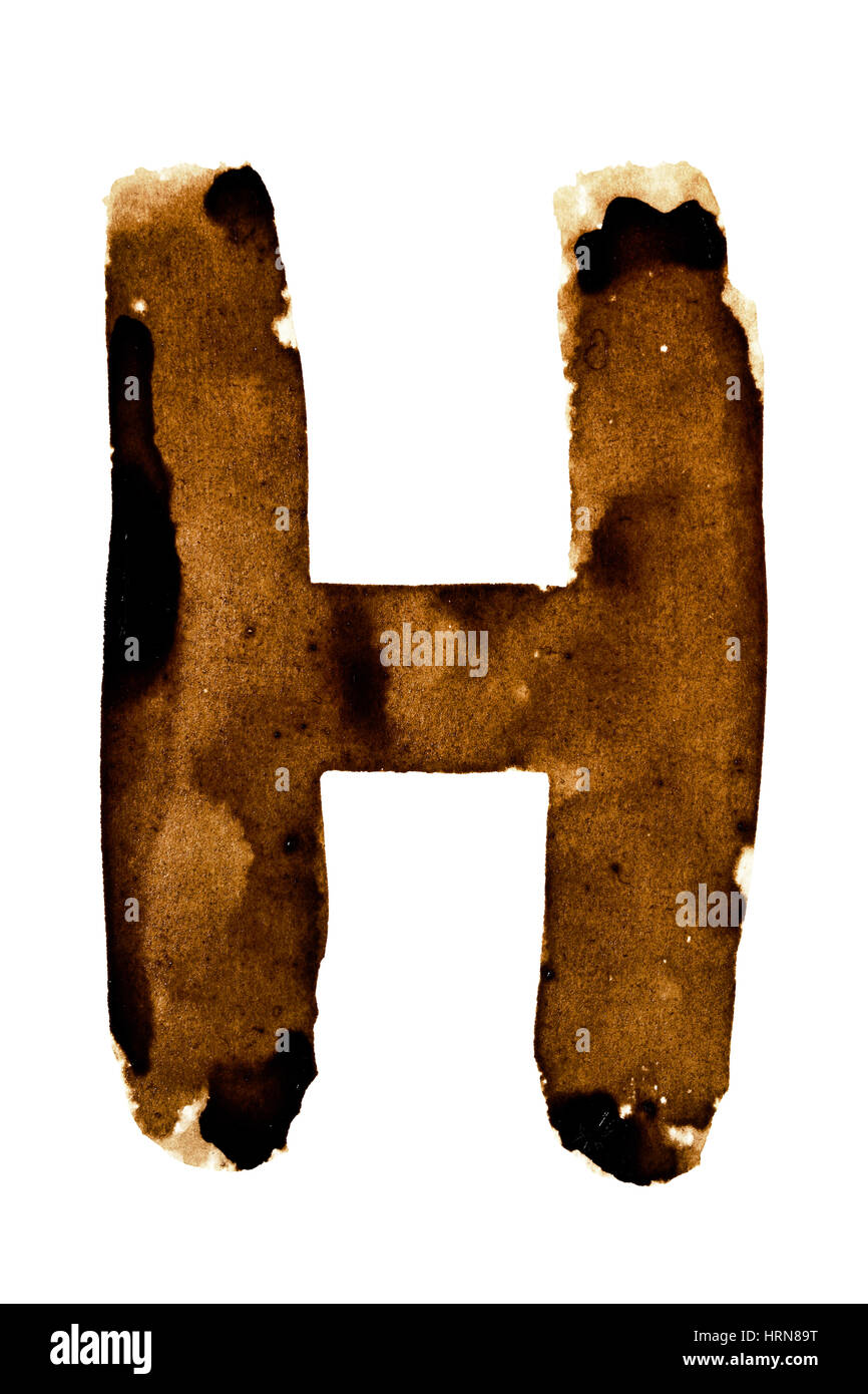 Letter H - alphabet in coffee Stock Photo - Alamy