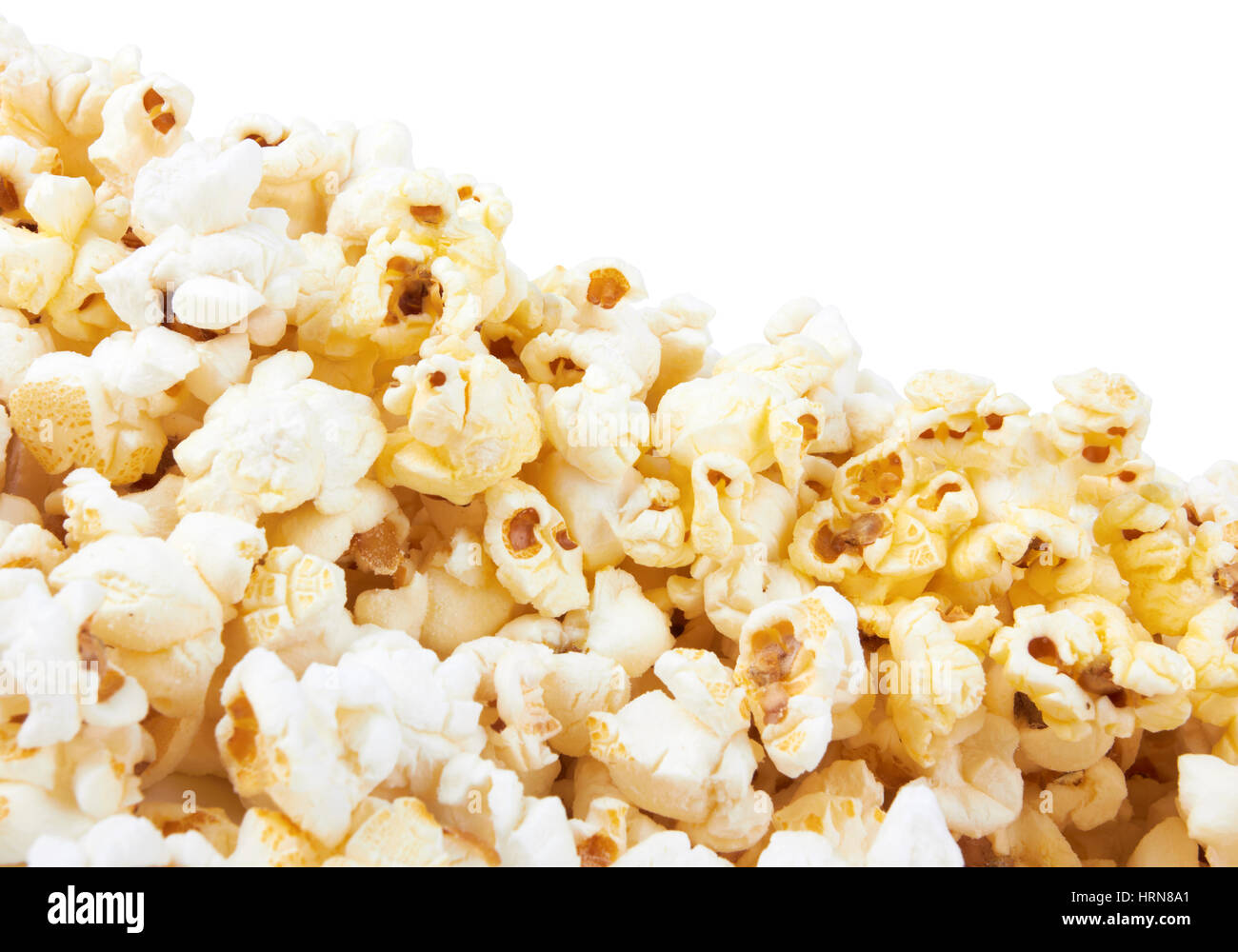 pile of popcorn on a white background Stock Photo - Alamy