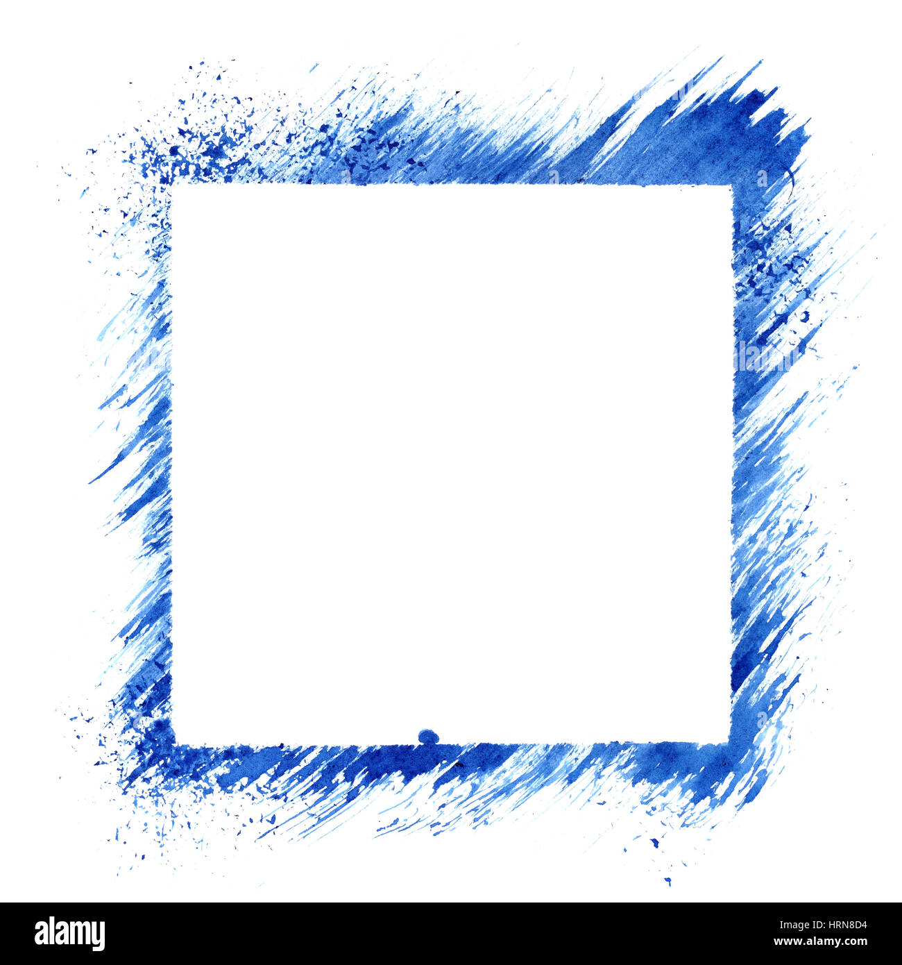 Blue square stencil frame isolated on the white background Stock Photo ...