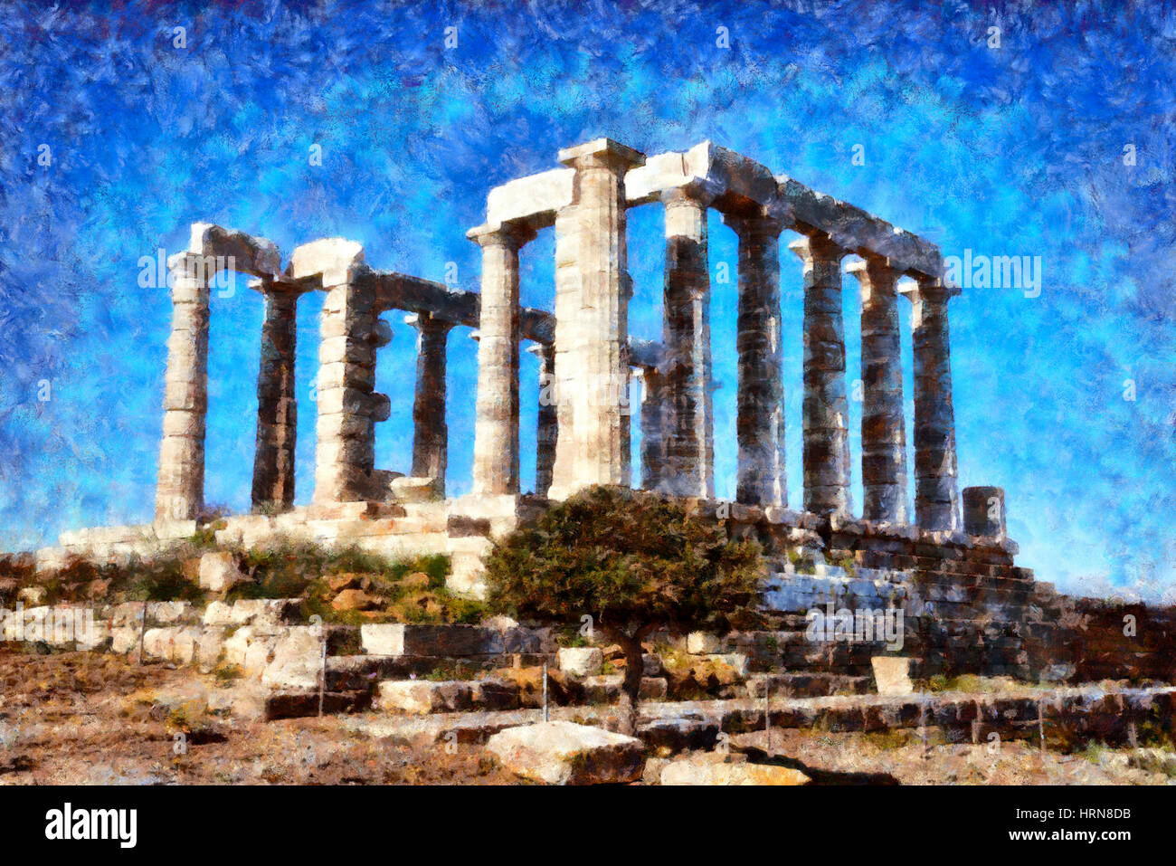 Temple of Poseidon in cape Sounio, Greece Stock Photo - Alamy