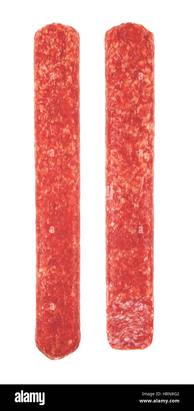 fresh salami isolated on a white background Stock Photo - Alamy