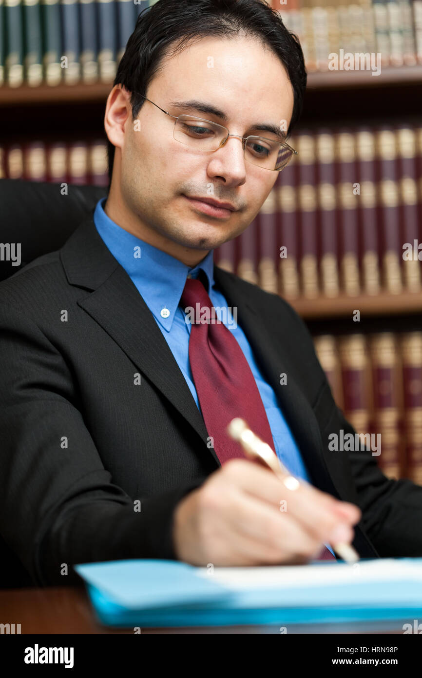 Successful lawyer portrait in his studio Stock Photo - Alamy