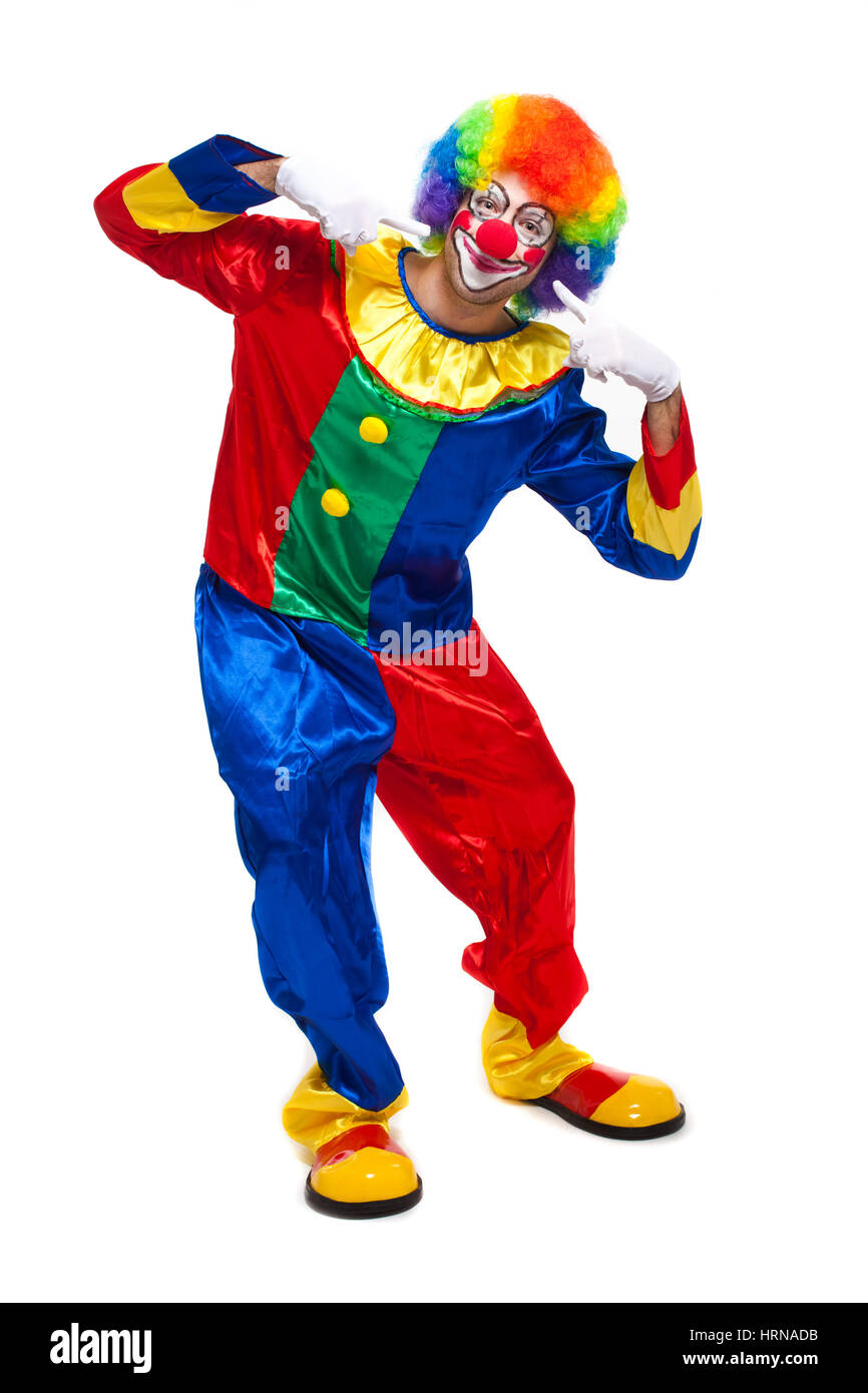Full length clown isolated on white Stock Photo - Alamy
