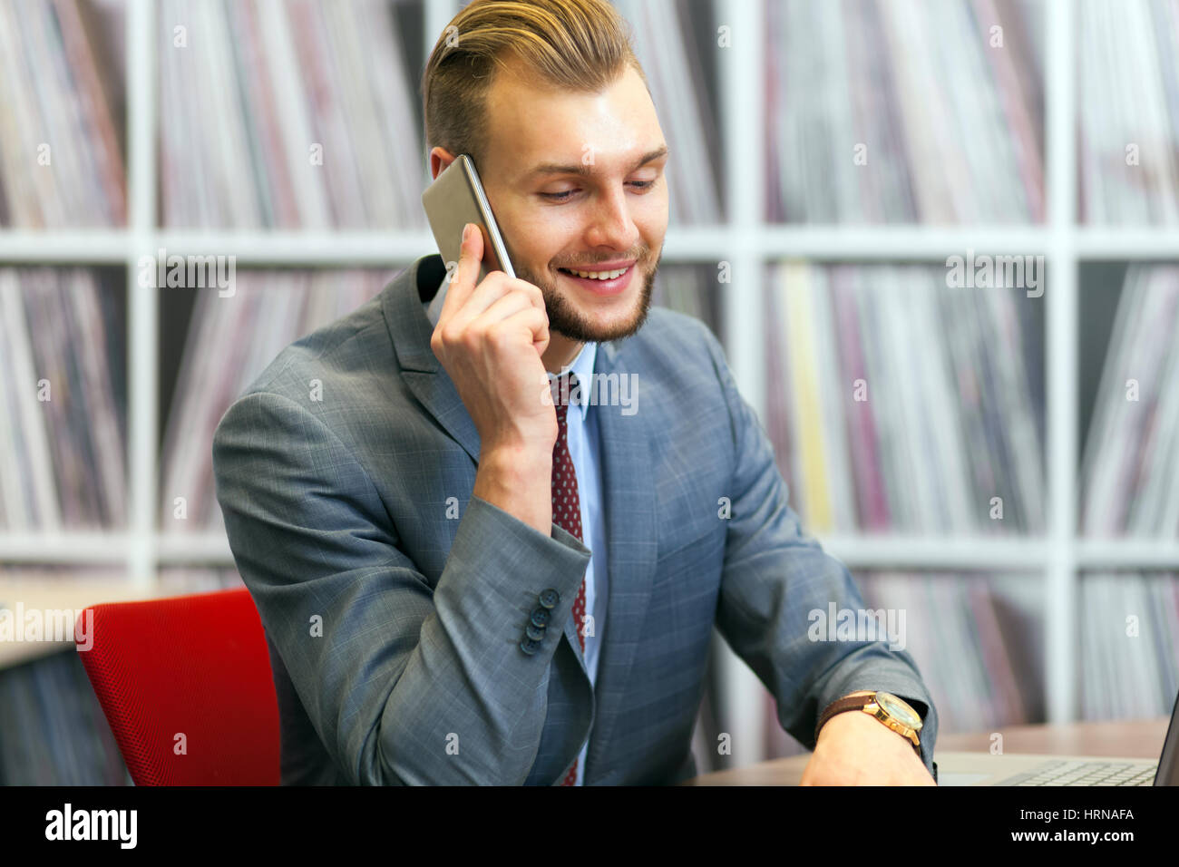 Businessman having a call Stock Photo - Alamy