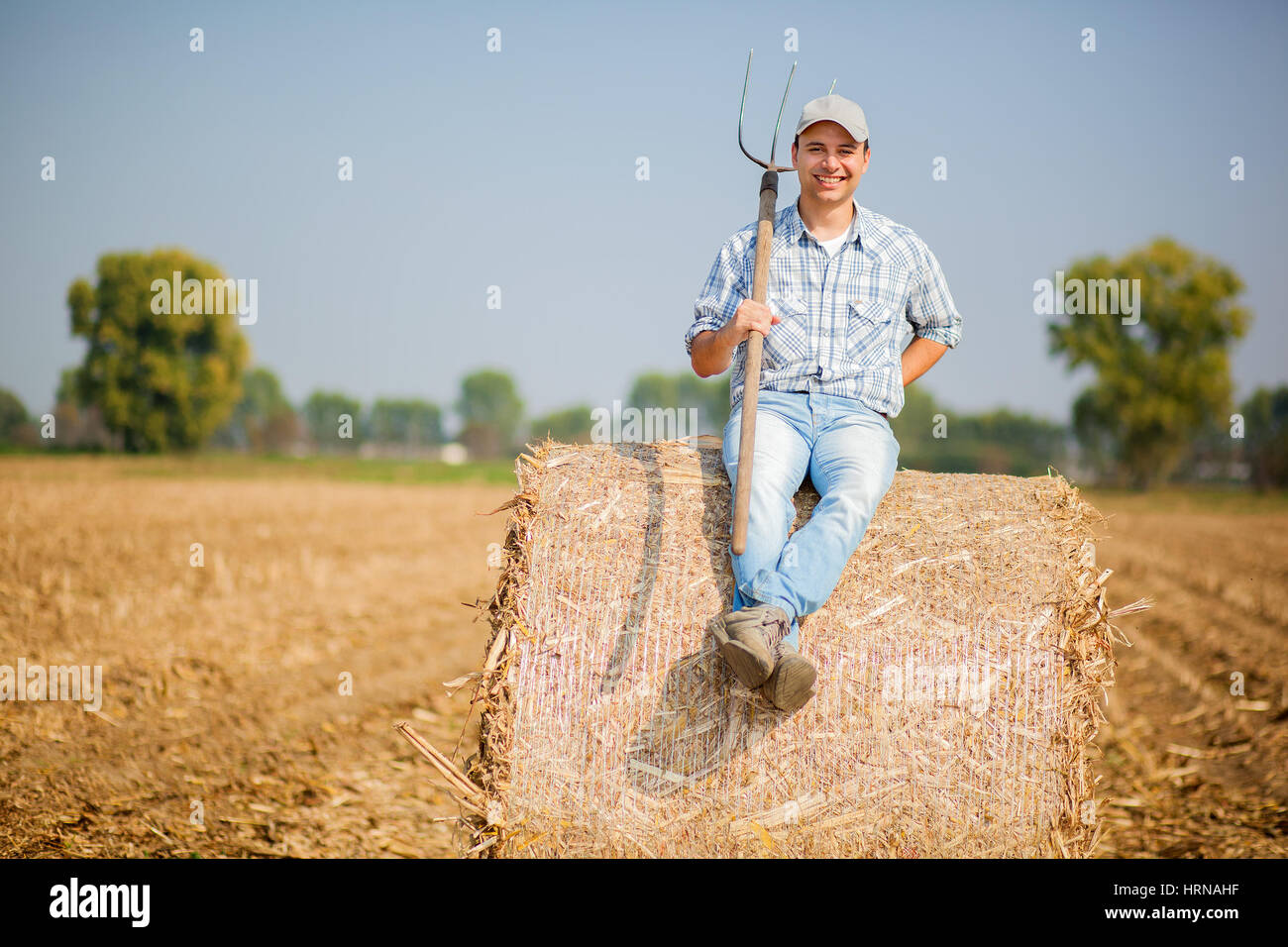 Man sitting on bale hi-res stock photography and images - Alamy