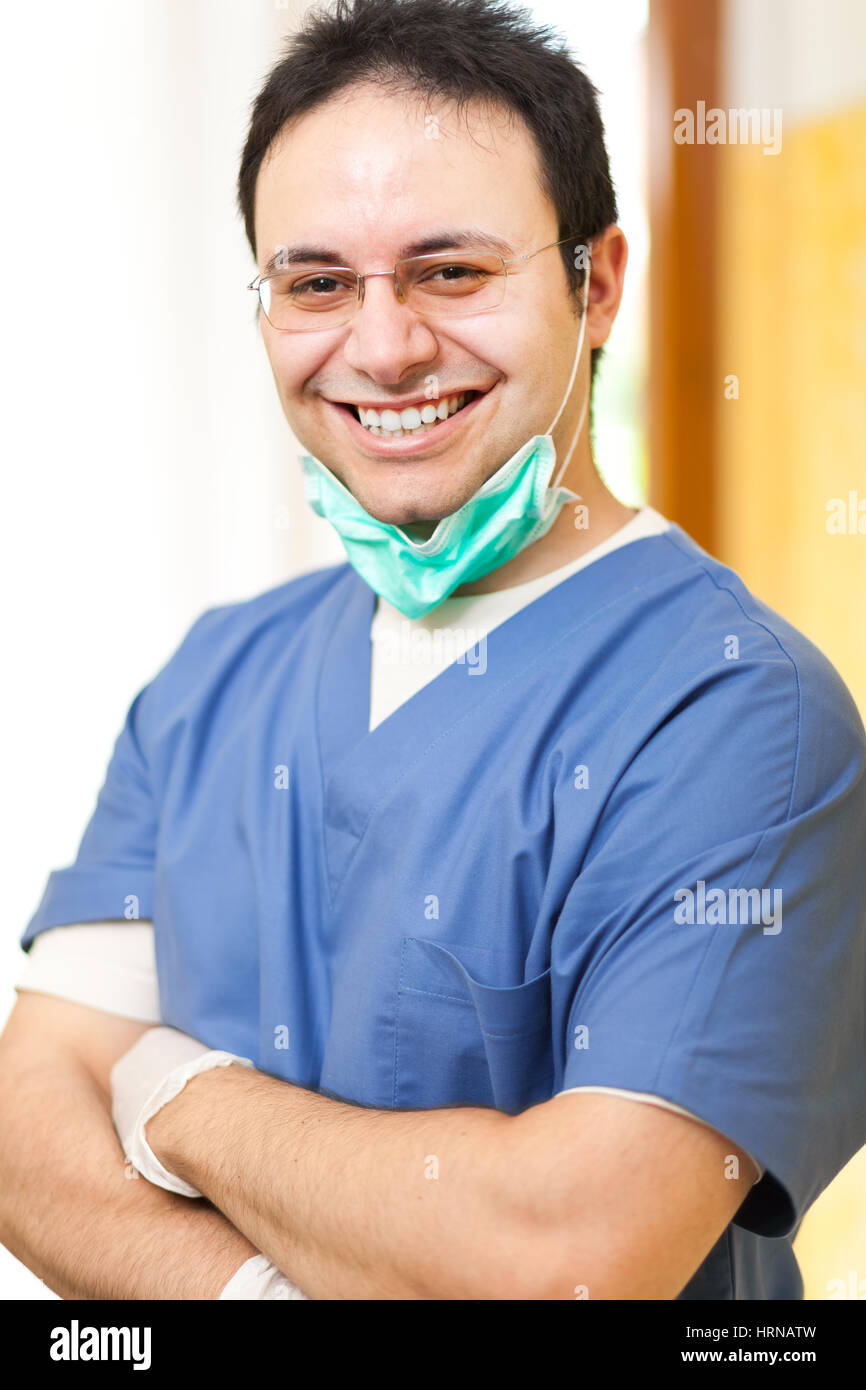 Smiling dentist portrait Stock Photo - Alamy