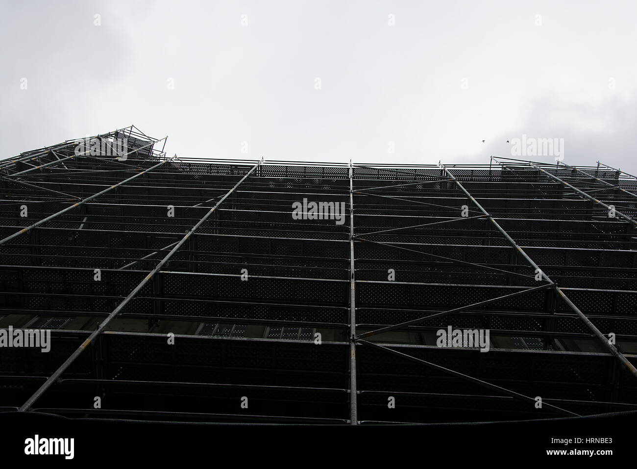 Construction of a business center.Made of iron scaffold Stock Photo - Alamy