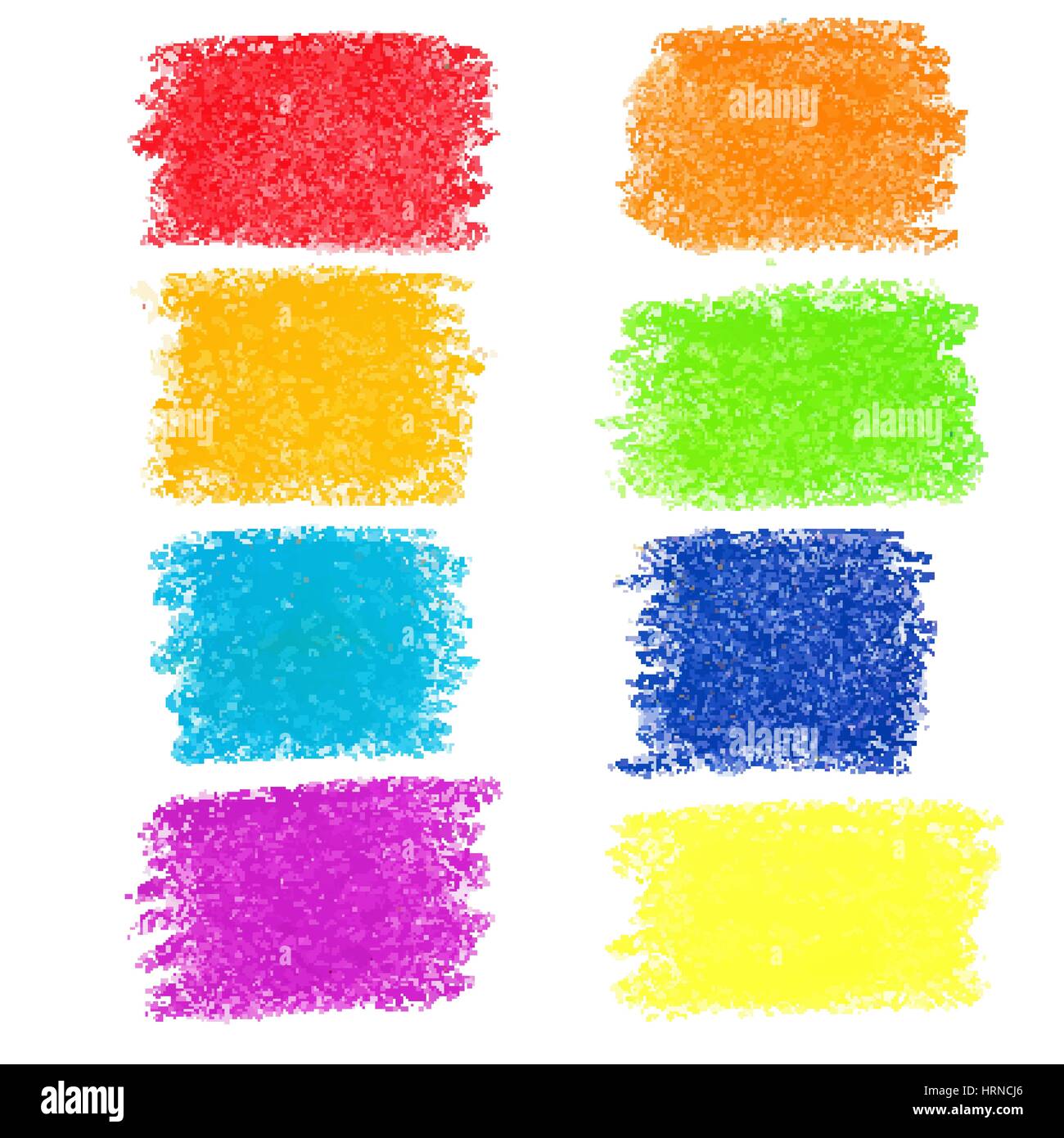 Set of rainbow pastel crayon spots, isolated on white background Stock ...