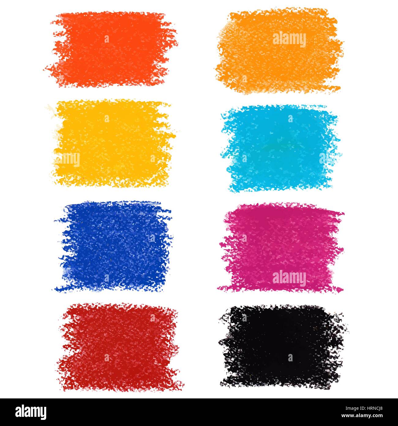 Set of pastel crayon spots, isolated on white background Stock Vector ...