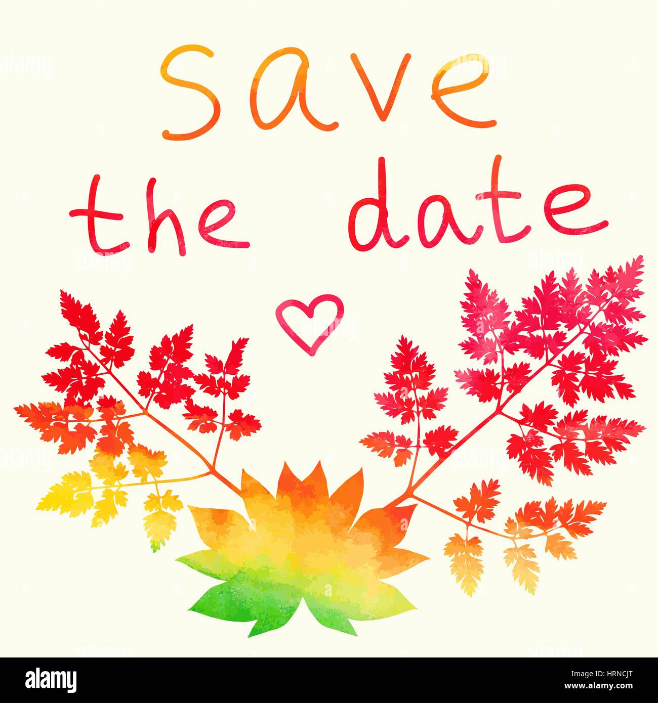 Save the date card. Watercolor rainbow Stock Vector Image & Art - Alamy